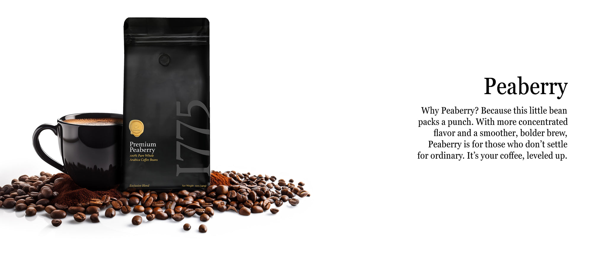 1775 Premium Peaberry Coffee - Dark Roast - 16 Oz. – 1775 Coffee